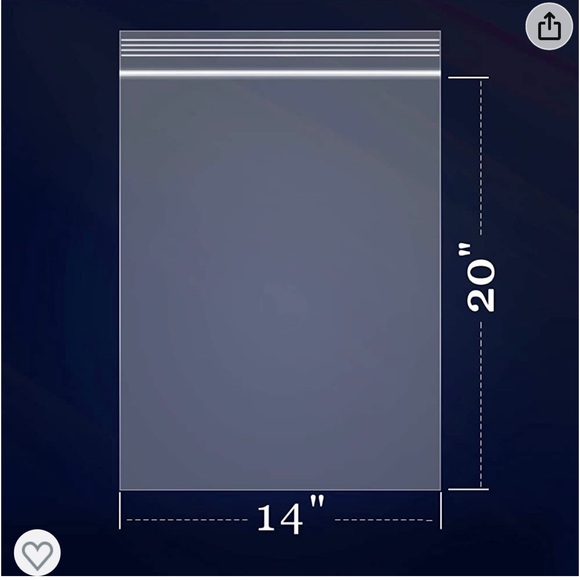 Office | Qty 2 14 X 20 2 Mil Clear Plastic Reclosable Zip Poly Bags ...